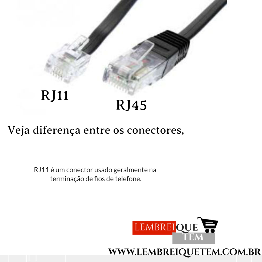 Cabo Extensão RJ11 cristalino P/ Telefone , PABX , Interfones - Lembrei ...