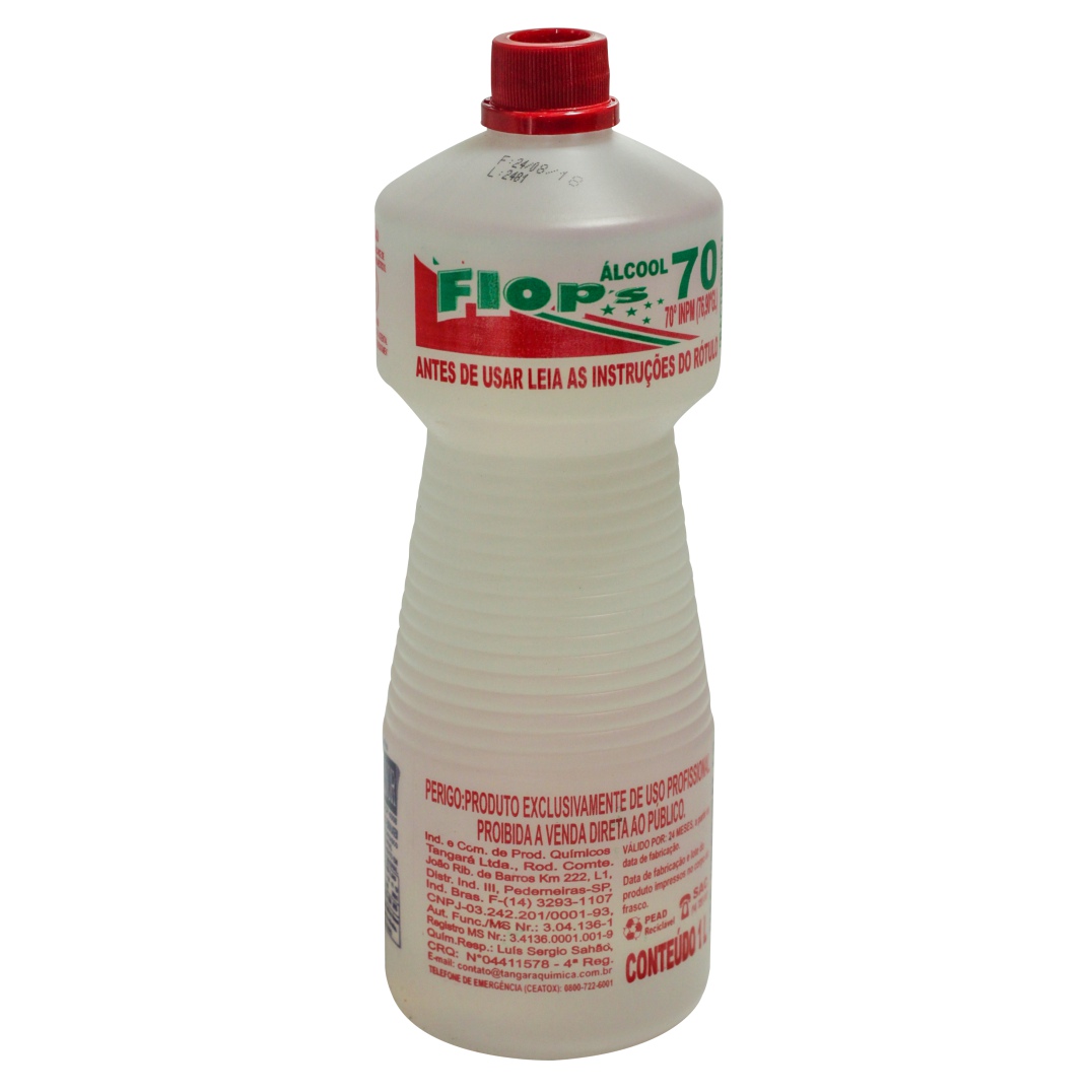 Álcool 70 1L Flop´s 70 INPM (76,90GL) - Lembrei Que Tem